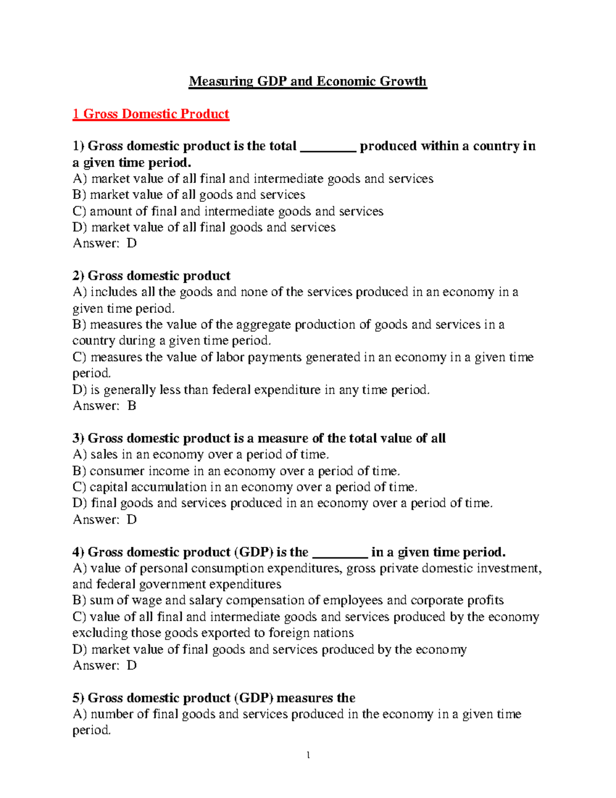 GDP TB - economics for mangers - Measuring GDP and Economic Growth 1 ...
