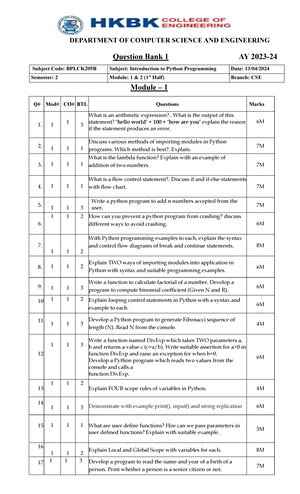 POP Lab Manual PDF - HKBK COLLEGE OF ENGINEERING (Affiliated to VTU, Belgaum and Approved by ...