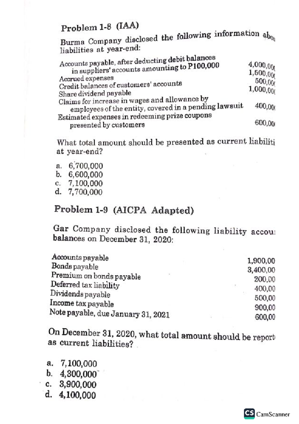 Chapter 1-Questions - Fundamentals of Accounting - Studocu