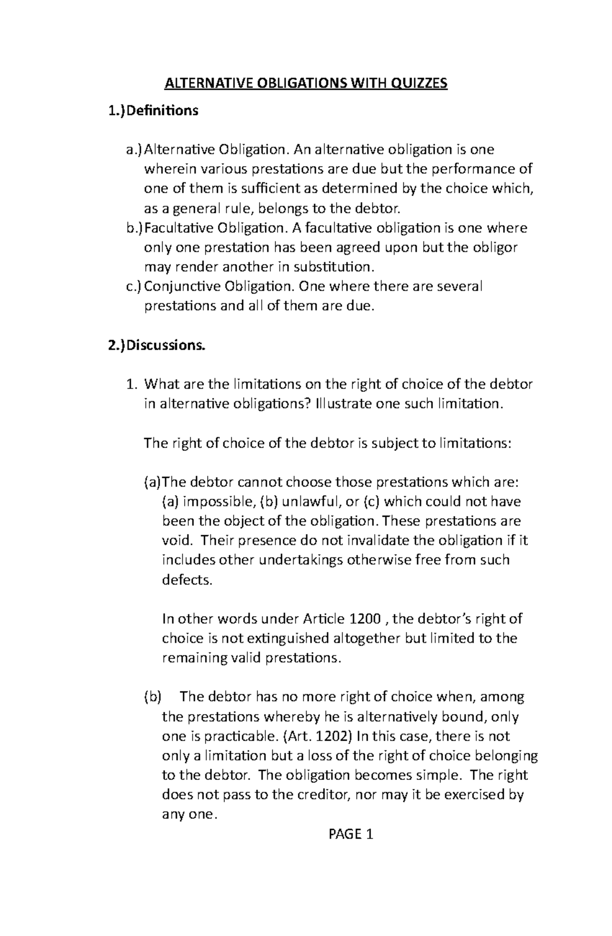 Alternative- Obligations-WITH- Quizzes-1 - ALTERNATIVE OBLIGATIONS WITH ...