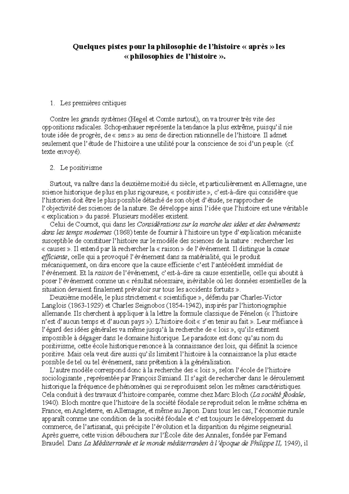 Philosophies de l'histoire - Quelques pistes pour la philosophie de l ...