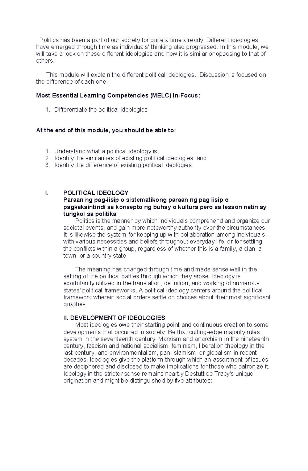 Polgov - POLITICS AND GOVERNANCE - Politics has been a part of our ...