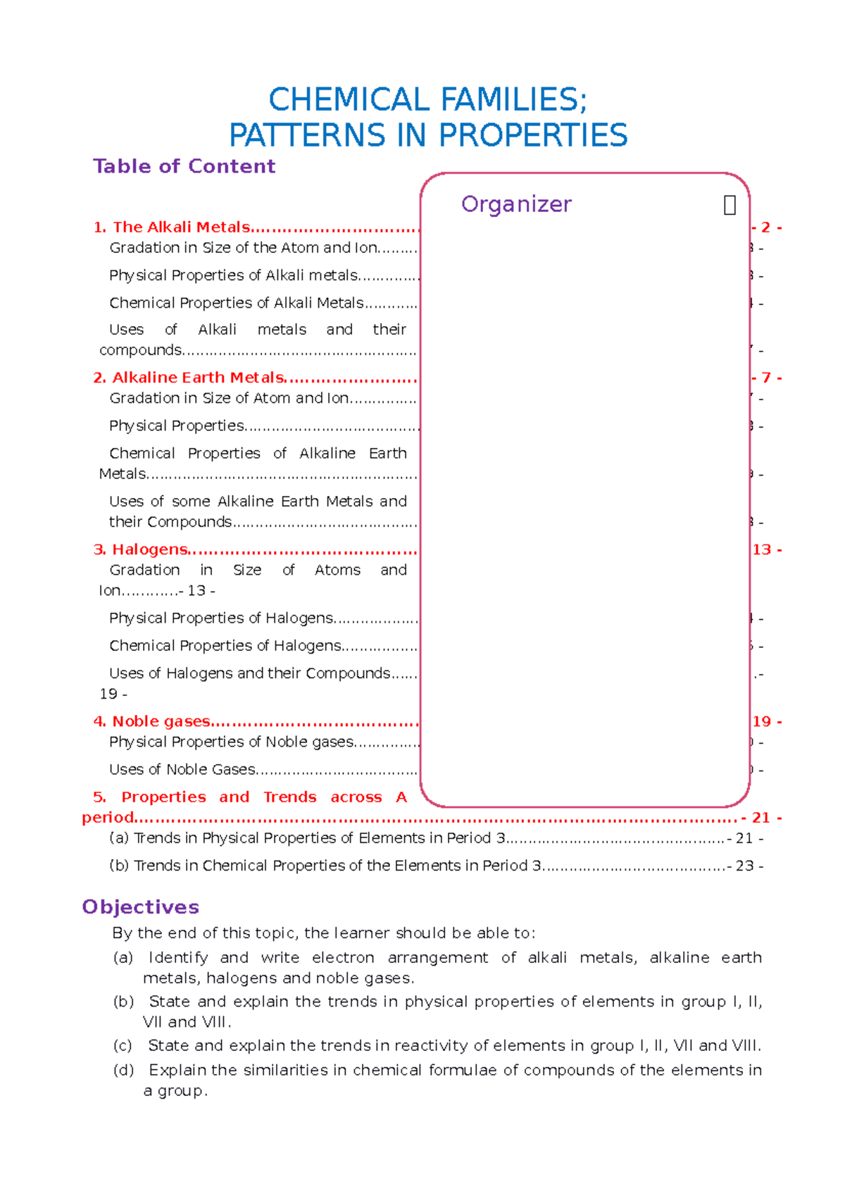 2.2 Chemical families 2 - CHEMICAL FAMILIES; PATTERNS IN PROPERTIES ...