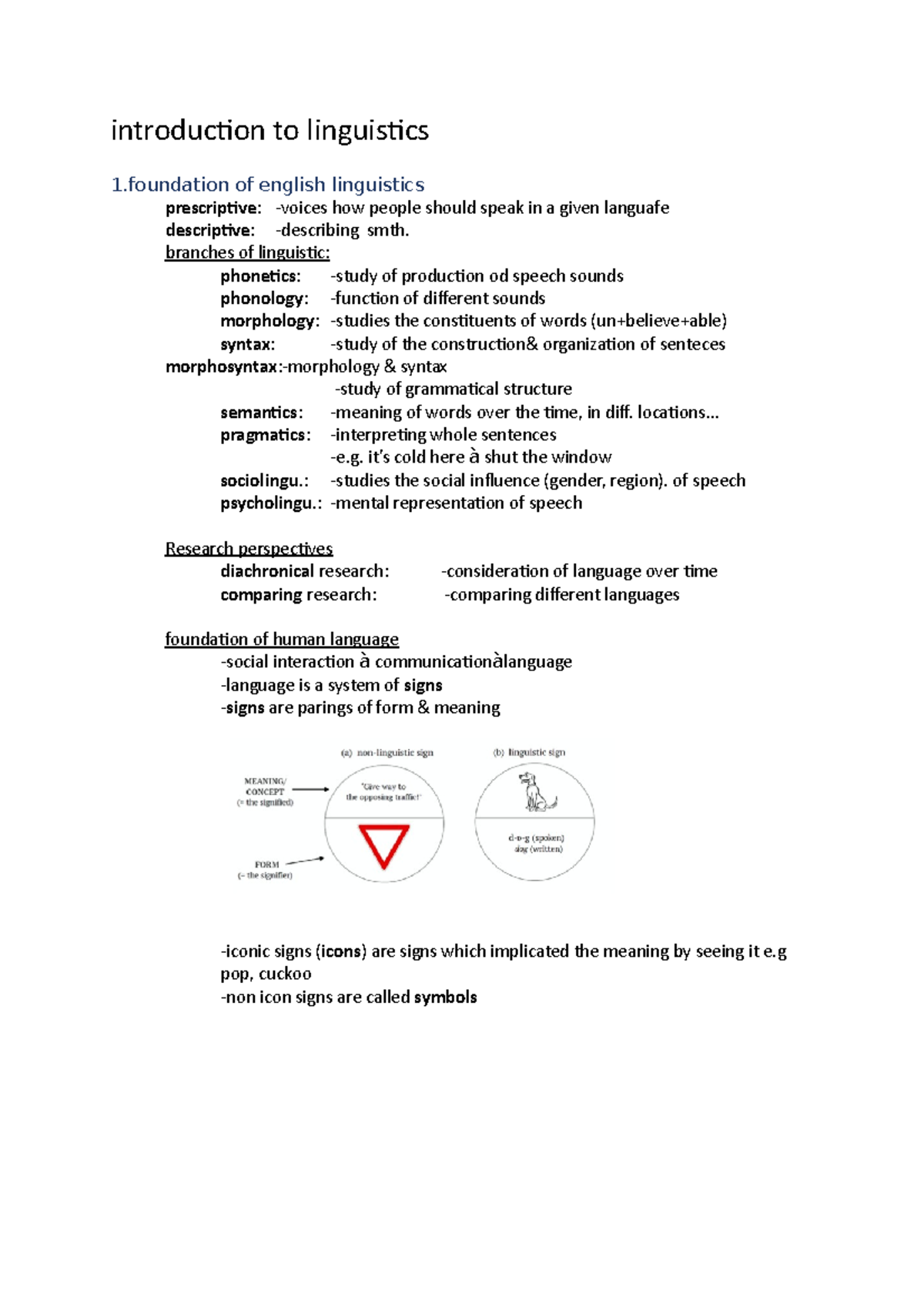 Linguistic 1. Semester - introduction to linguistics 1 of english ...
