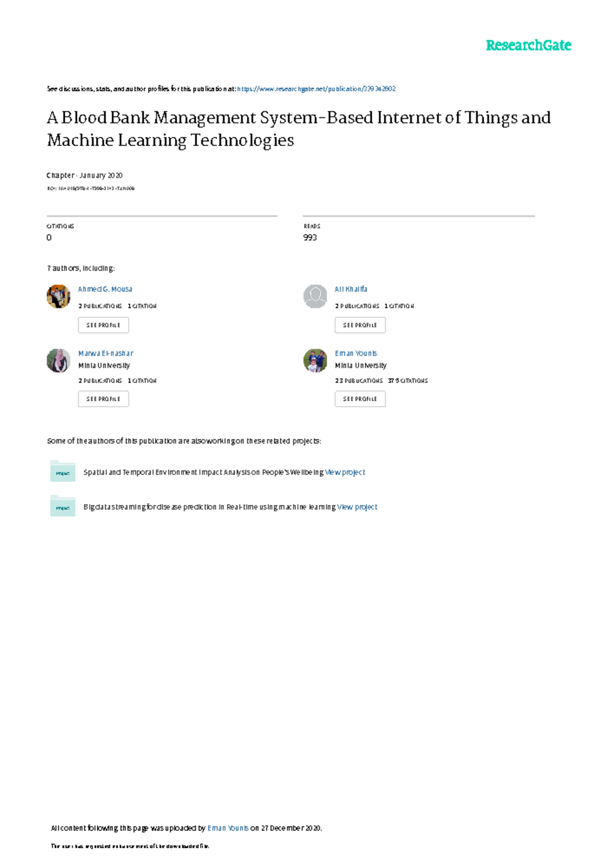 A Blood Bank Management System Based Internet of Things and Machine ...