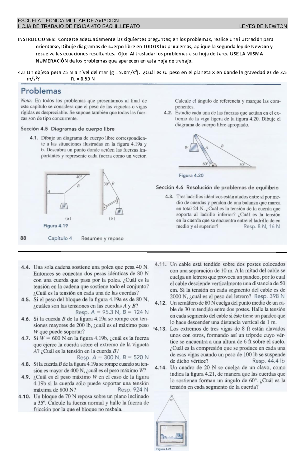 Equilibrio%2C Diagramas de Cuerpo Libre (1) - ESCUELA TECNICA MILITAR ...