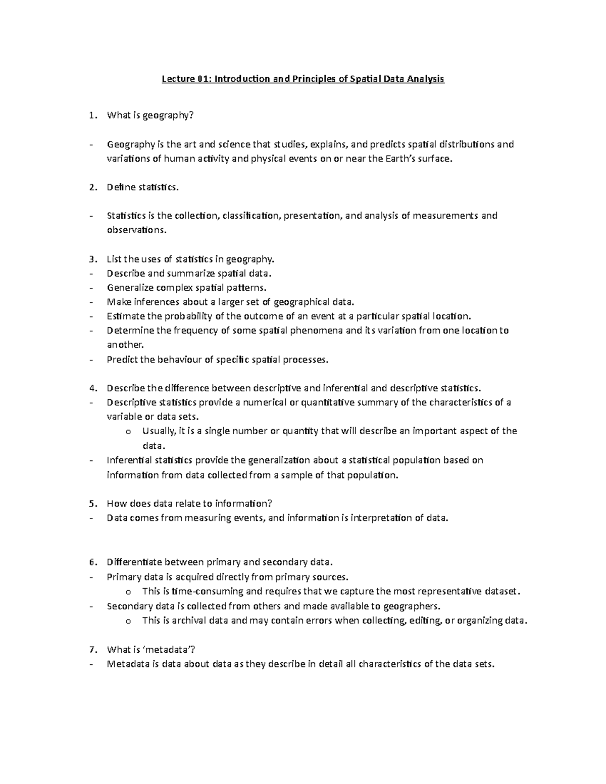 352 Lecture 01 Intro To Spatial Data Analysis Lecture 01 Introduction And Principles Of