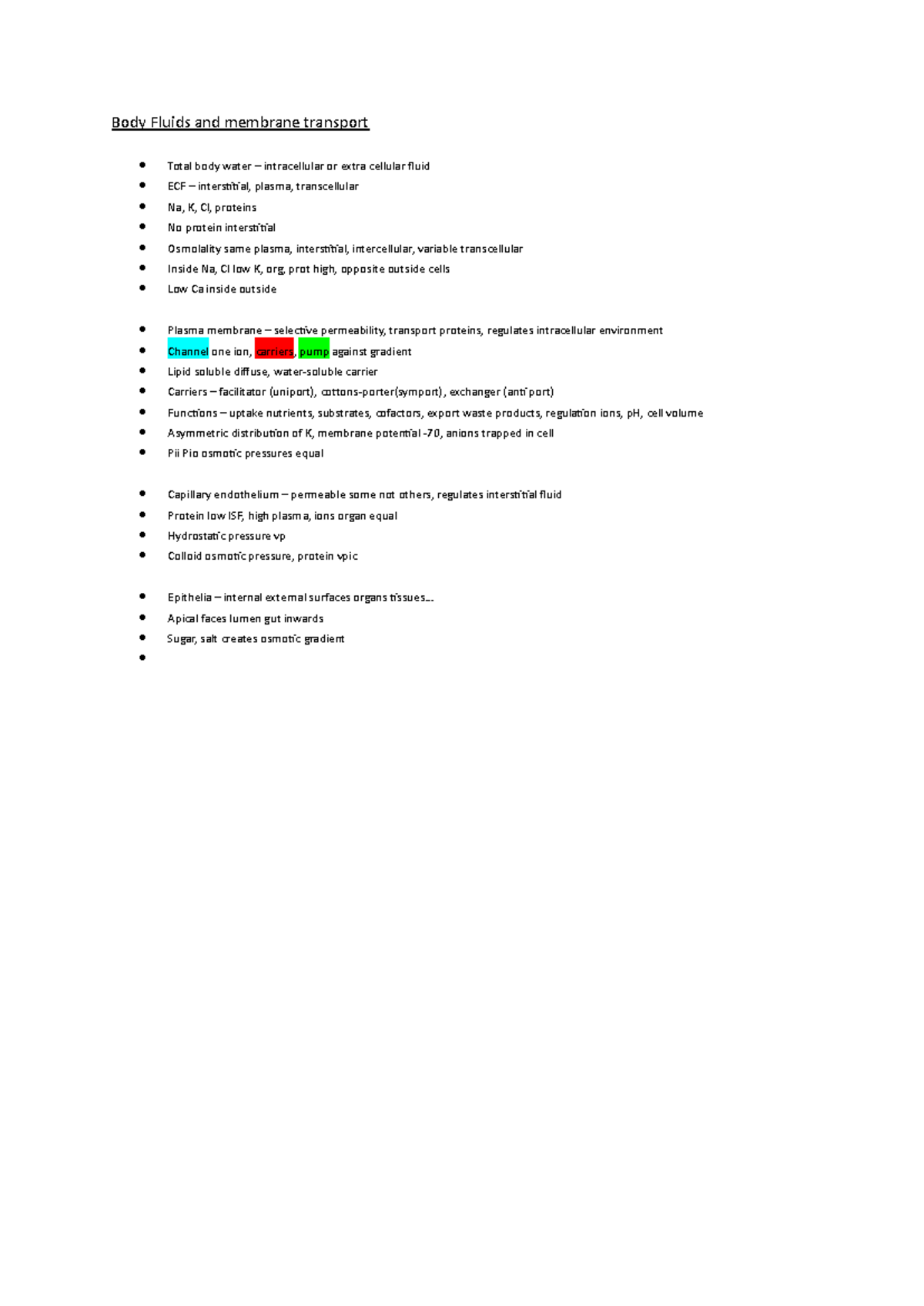 Document - Body Fluids and membrane transport • Total body water ...