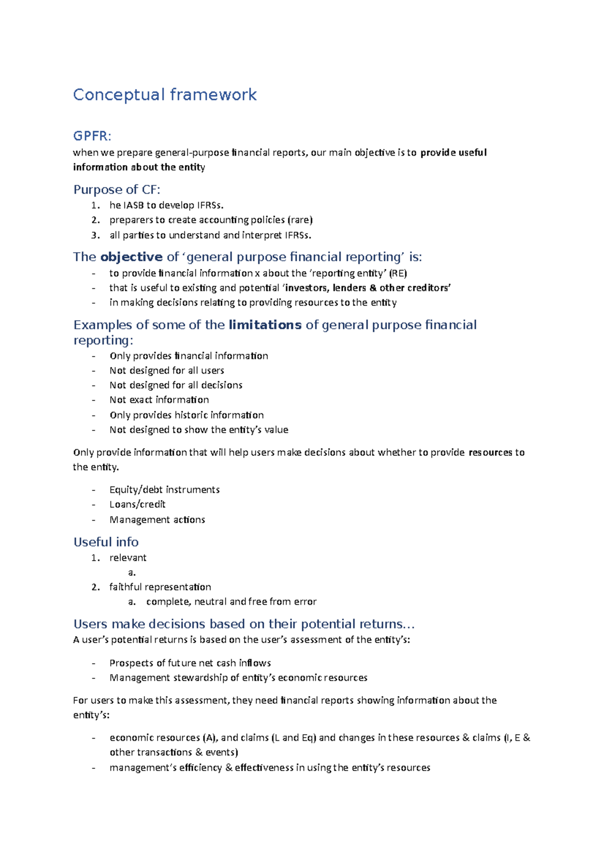 Conceptual framework GG summary - Conceptual framework GPFR: when we prepare general-purpose ...