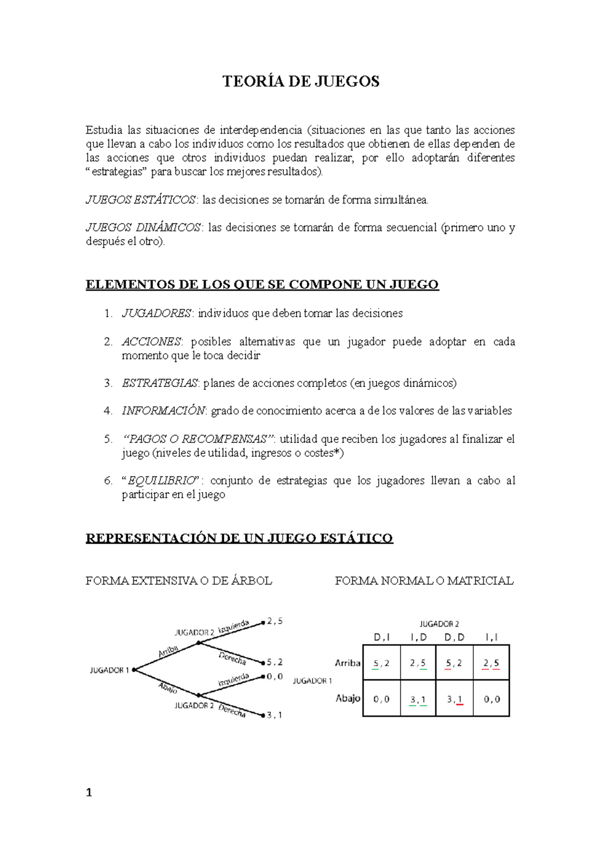 Teoría DE Juegos apuntes clase - TEORÍA DE JUEGOS Estudia las ...