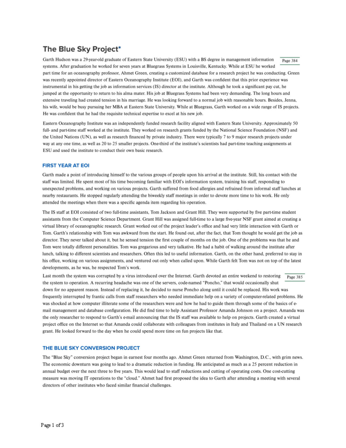 Blue Sky Project - N/A - BUS 360 - Page 1 of Page 2 of - Studocu