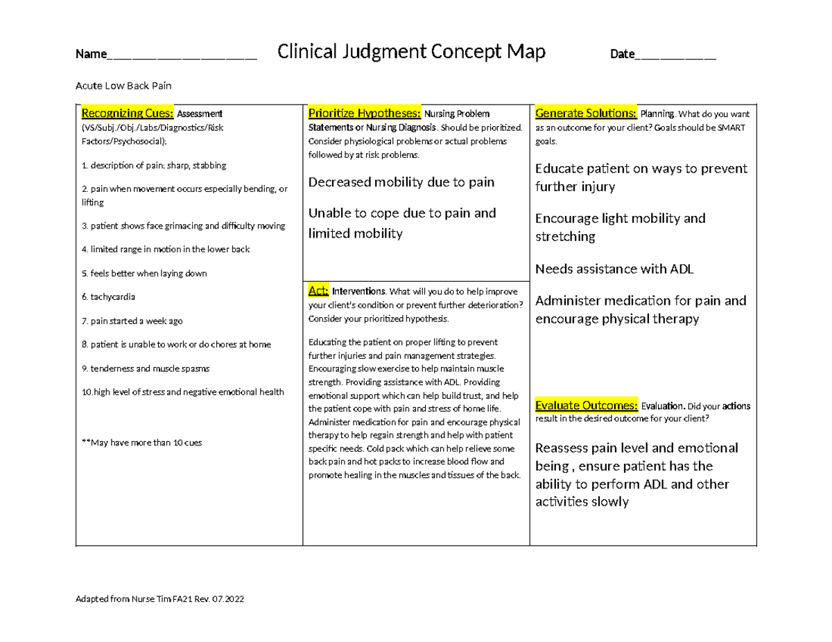 Nur2344 - module 3 - Name________________________ Clinical Judgment ...