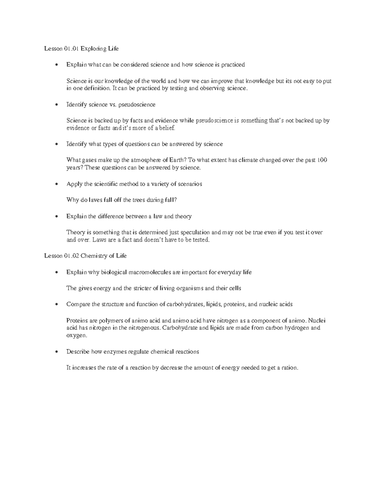 Exploring Life and Chemistry of Life: Science Macromolecules Enzymes ...
