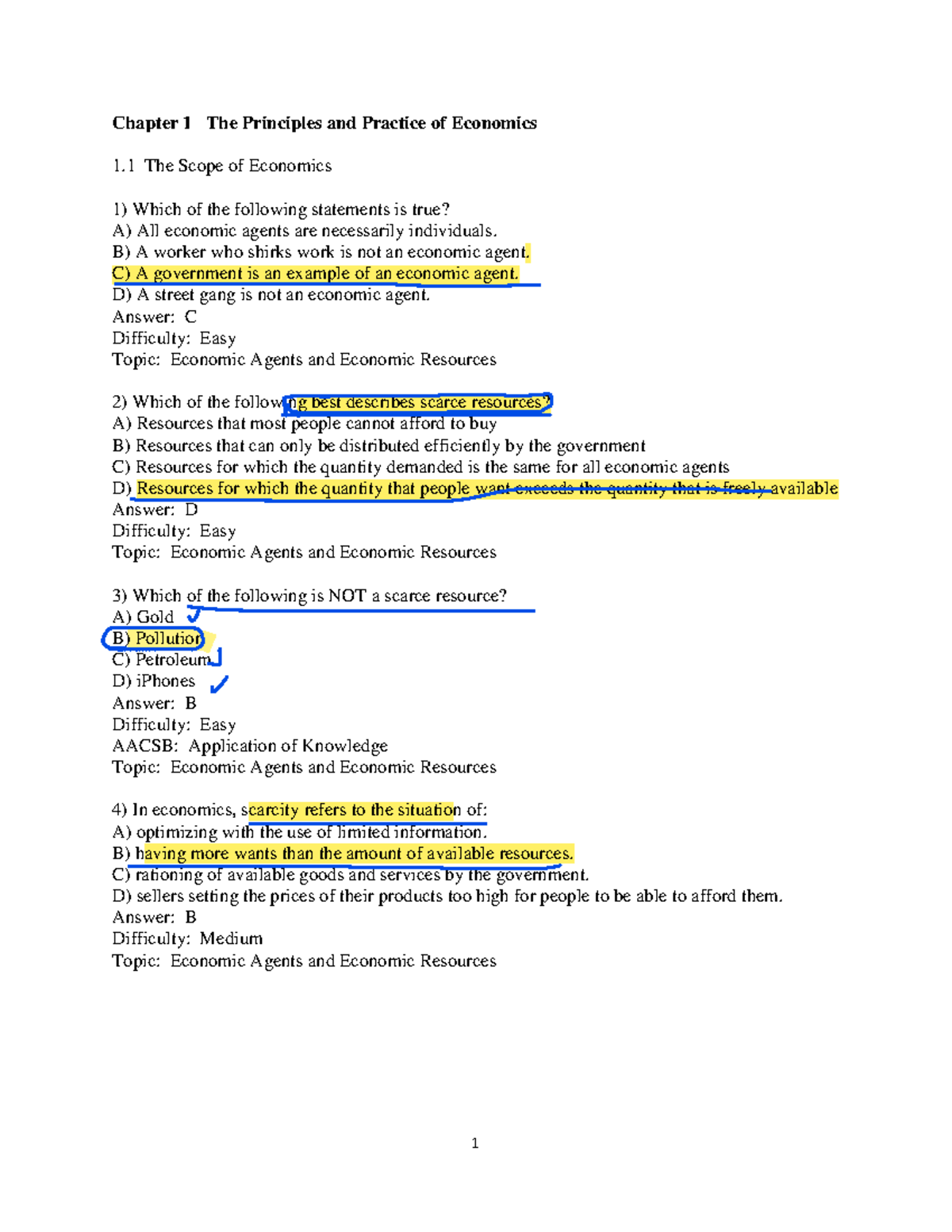 Economics DONE - Chapter 1 The Principles and Practice of Economics 1 ...