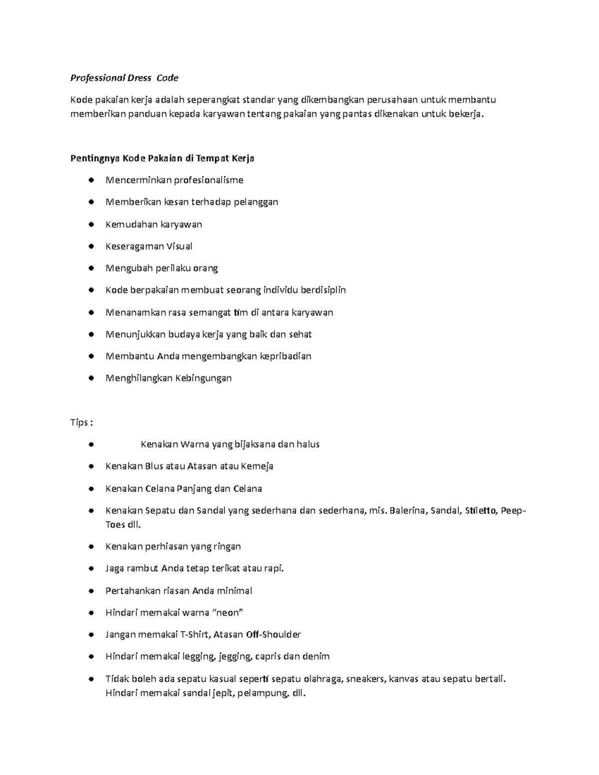 Professional Dress Code - Pentingnya Kode Pakaian di Tempat Kerja Mencerminkan profesionalisme ...