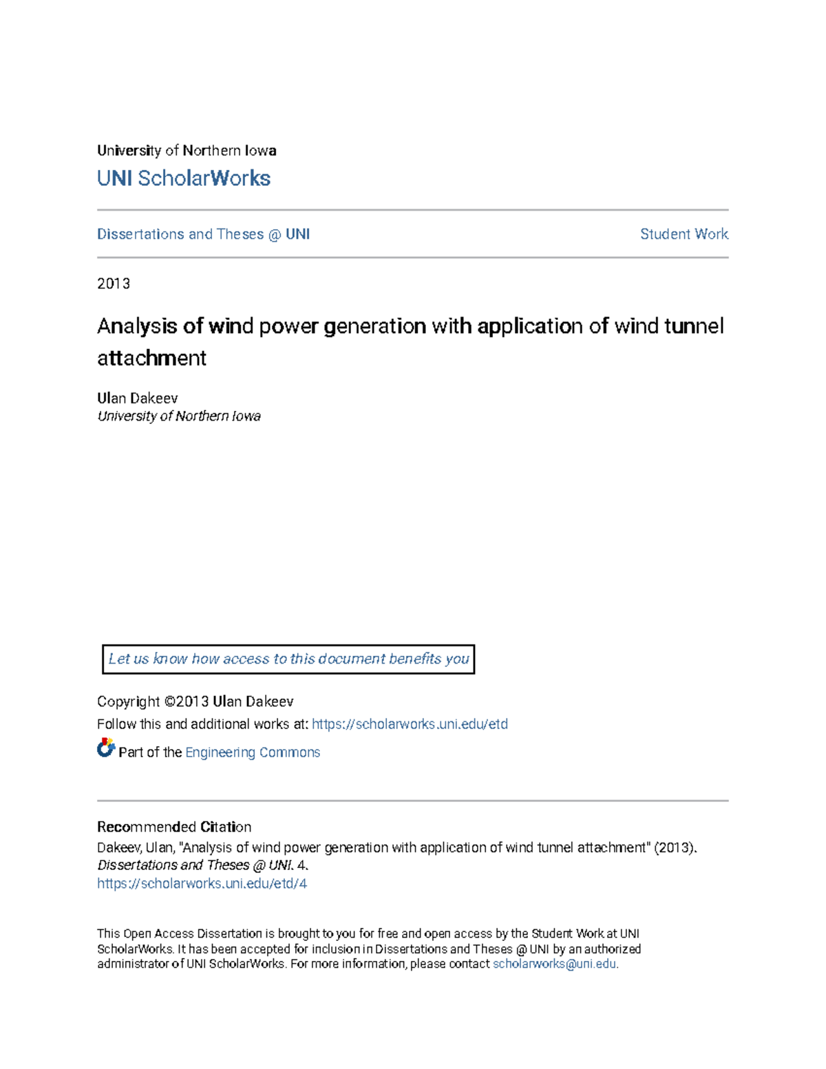 Analysis of wind power generation with application of wind tunnel ...