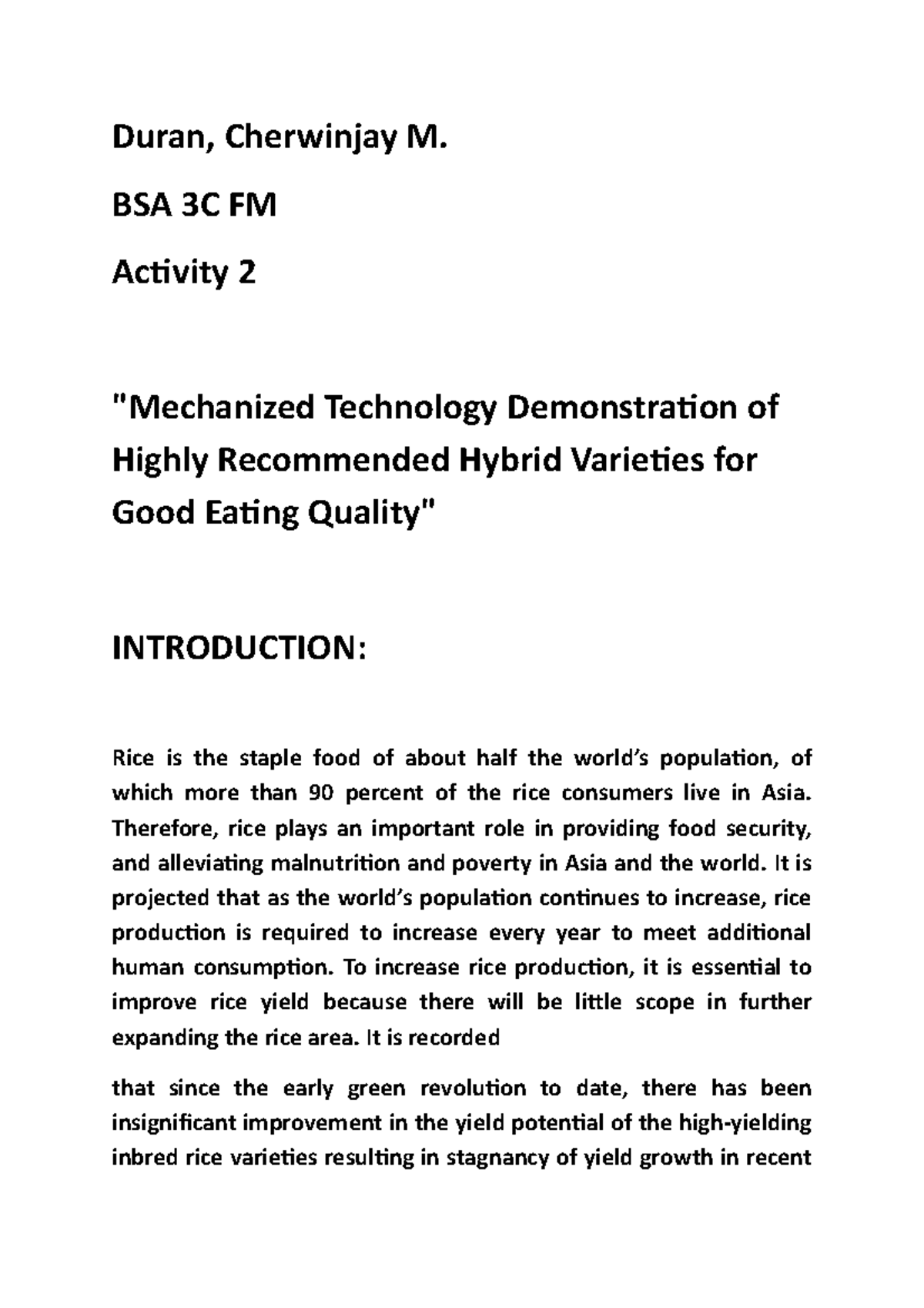 Duran C.thesis act - thesis - Duran, Cherwinjay M. BSA 3C FM Activity 2 ...