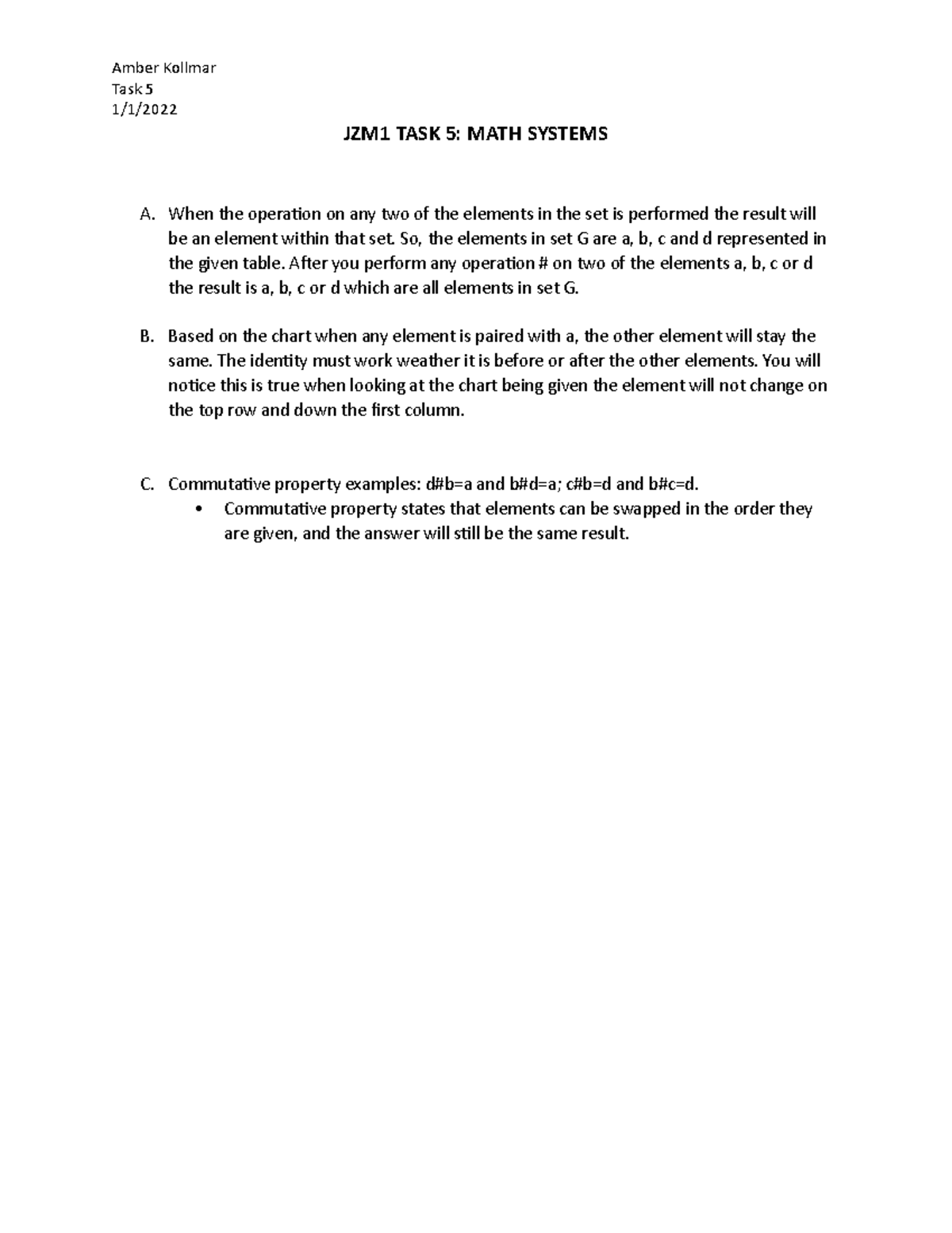 Math Systems (1) - This is an example of one of the assignments for k ...