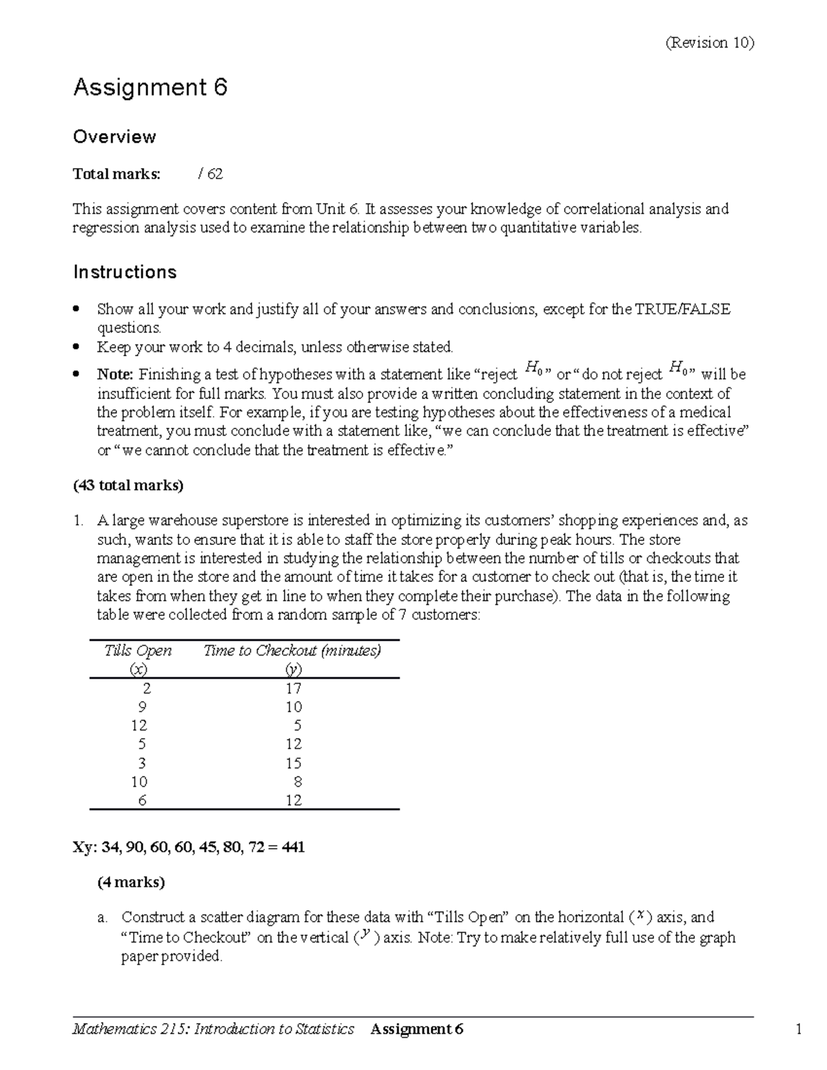 Math Assignment 6 - Version 10. I got a 98. - (Revision 10) Assignment ...