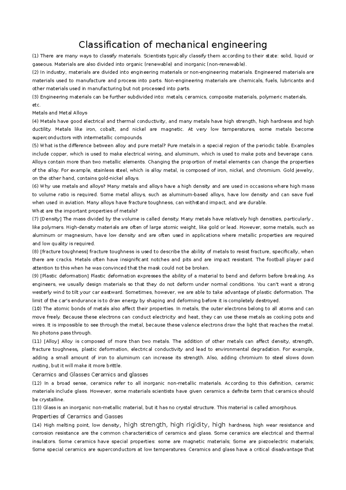 Classification of mechanical engineering - Scientists typically ...