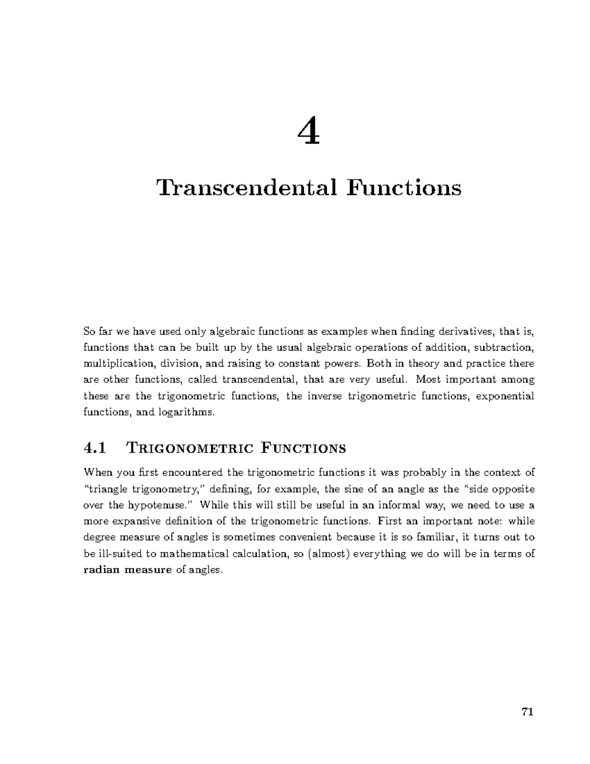 Calculus 04 Transcendental Functions - 4 Transcendental Functions So ...