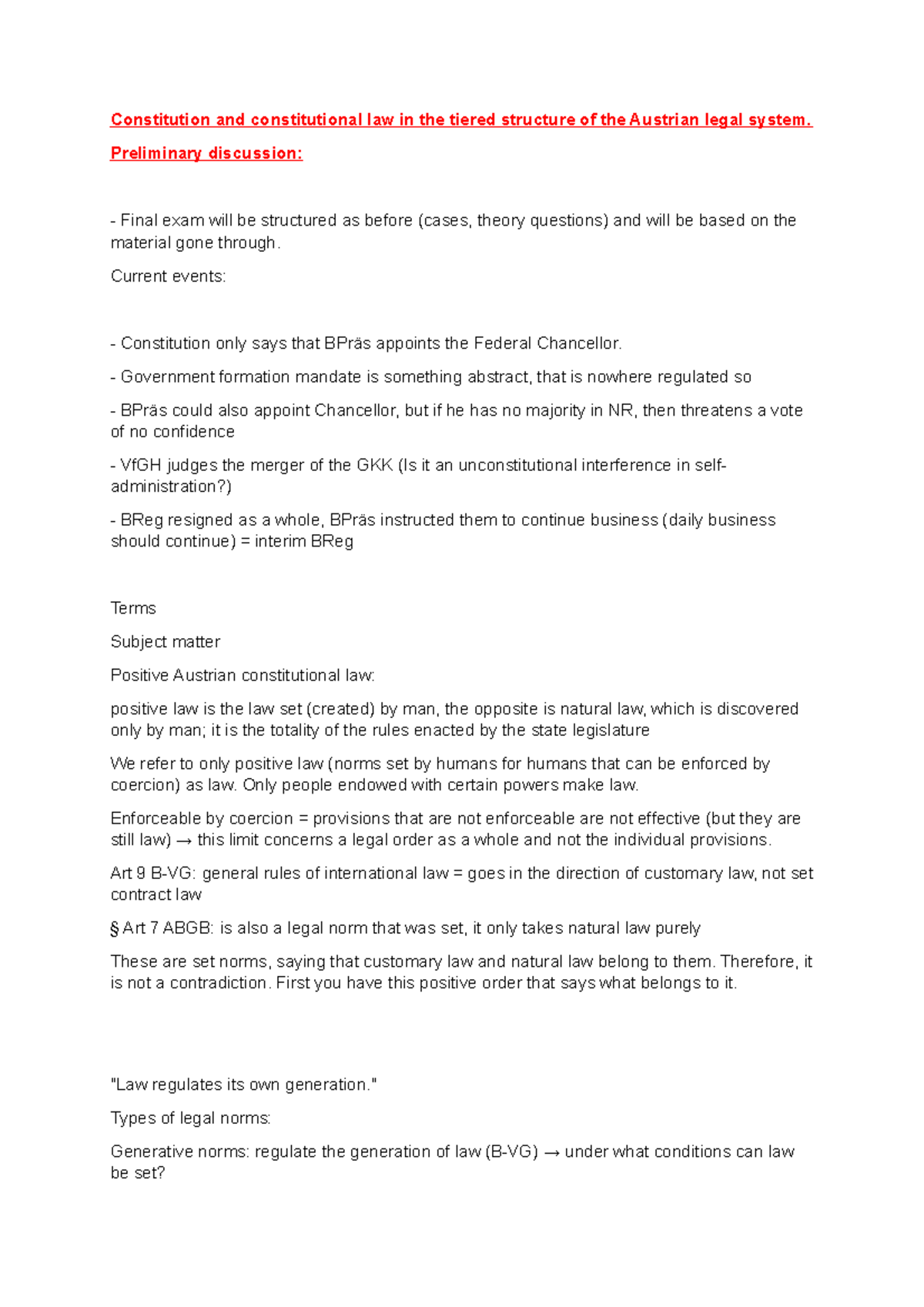 Constitution and constitutional law in the tiered structure of the ...