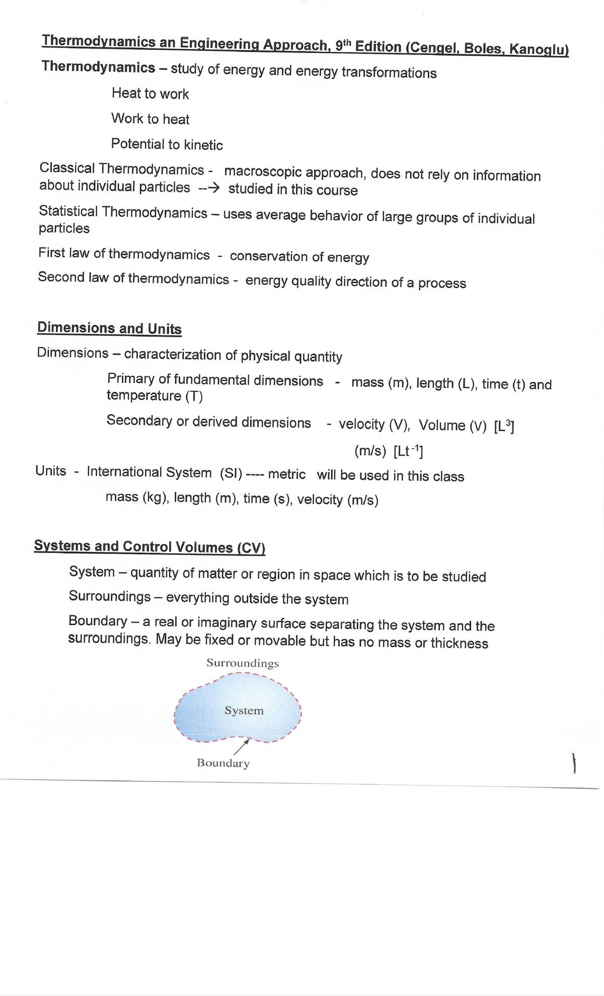 Chapter 1 THERMODYNAMICS- 9TH EDITION CENGAL BOLES - EML 5103 - FSU ...