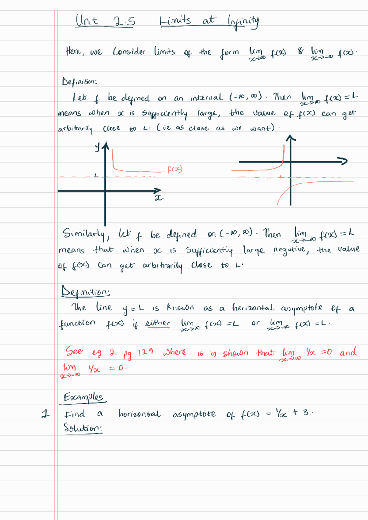 Unit 2.5 Limits at Infinity - EMA105B - Studocu