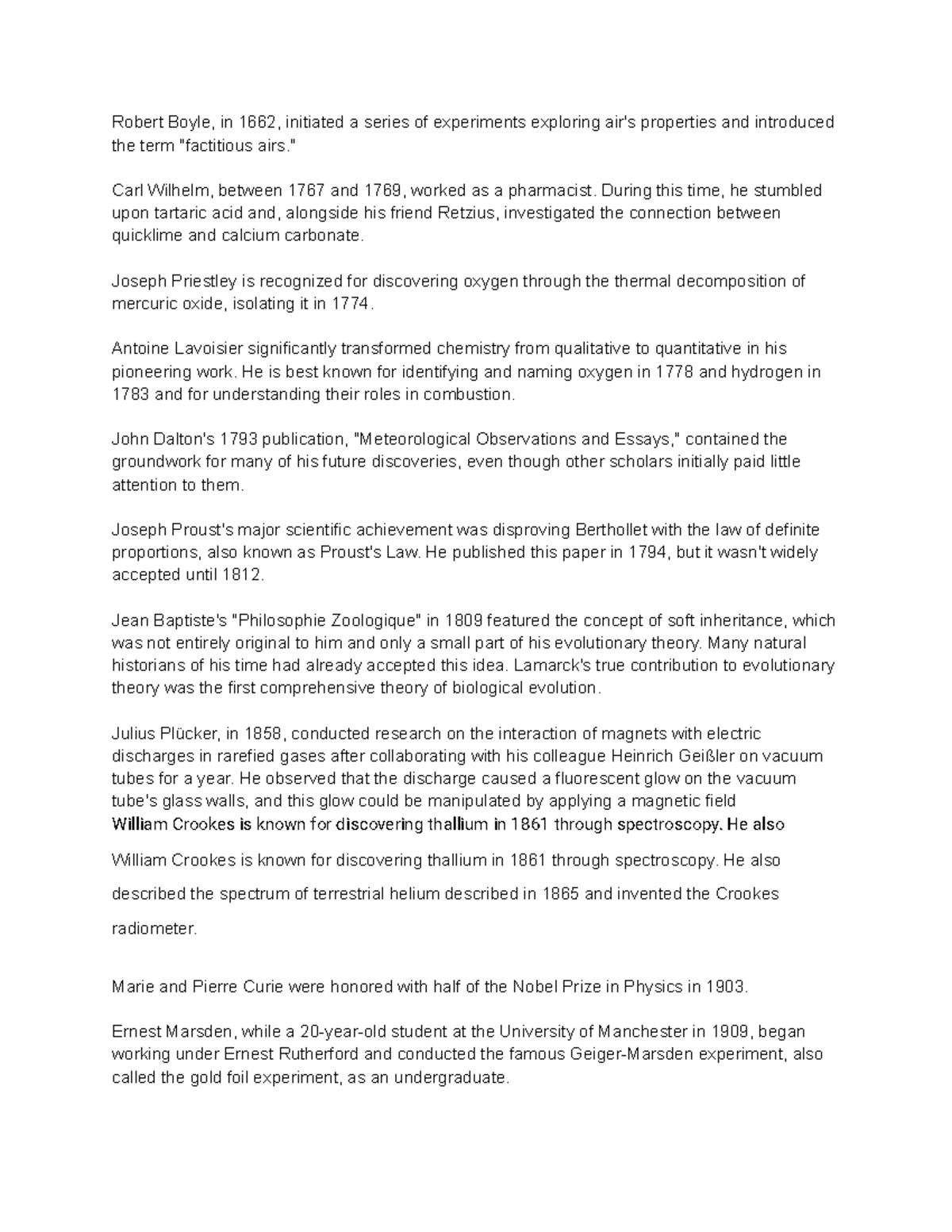 Time line for atom - timeline - Robert Boyle, in 1662, initiated a ...