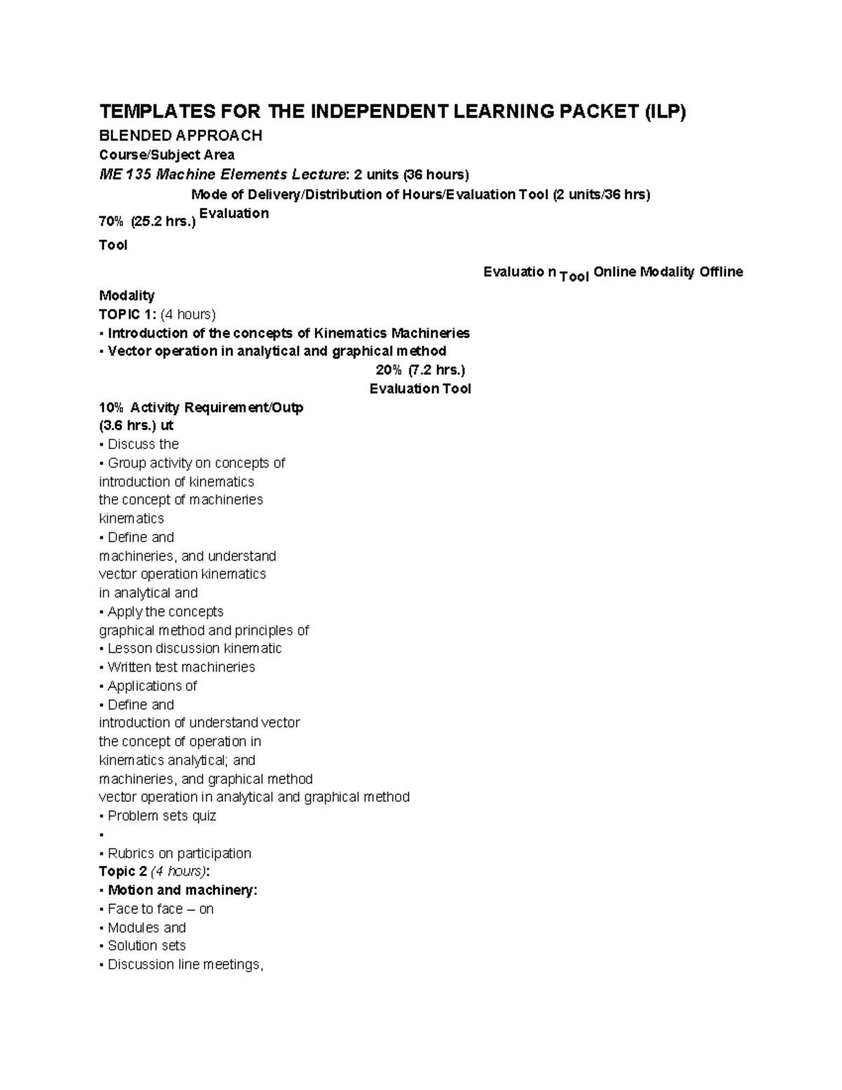 ILP - ME 135 (Machine Elements lec - TEMPLATES FOR THE INDEPENDENT ...