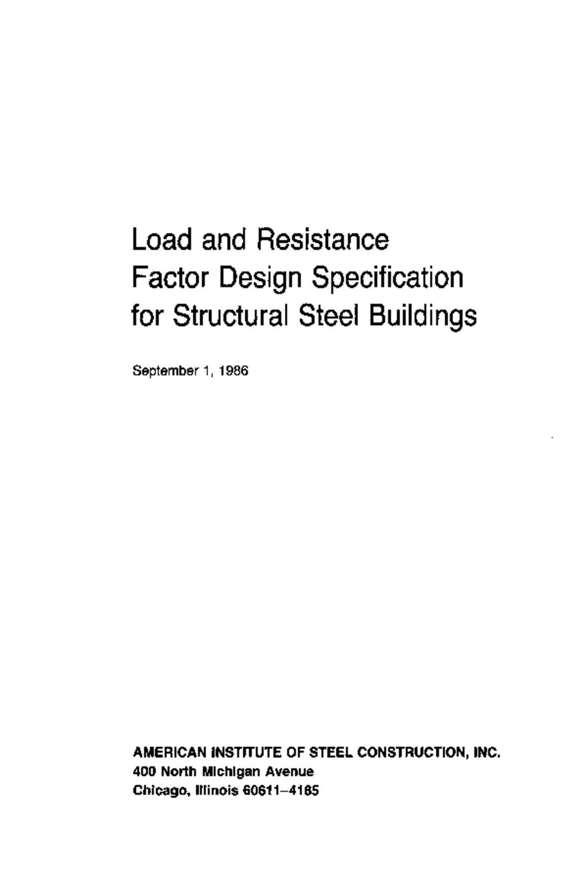 Load and resistance factor design specification for structural steel ...