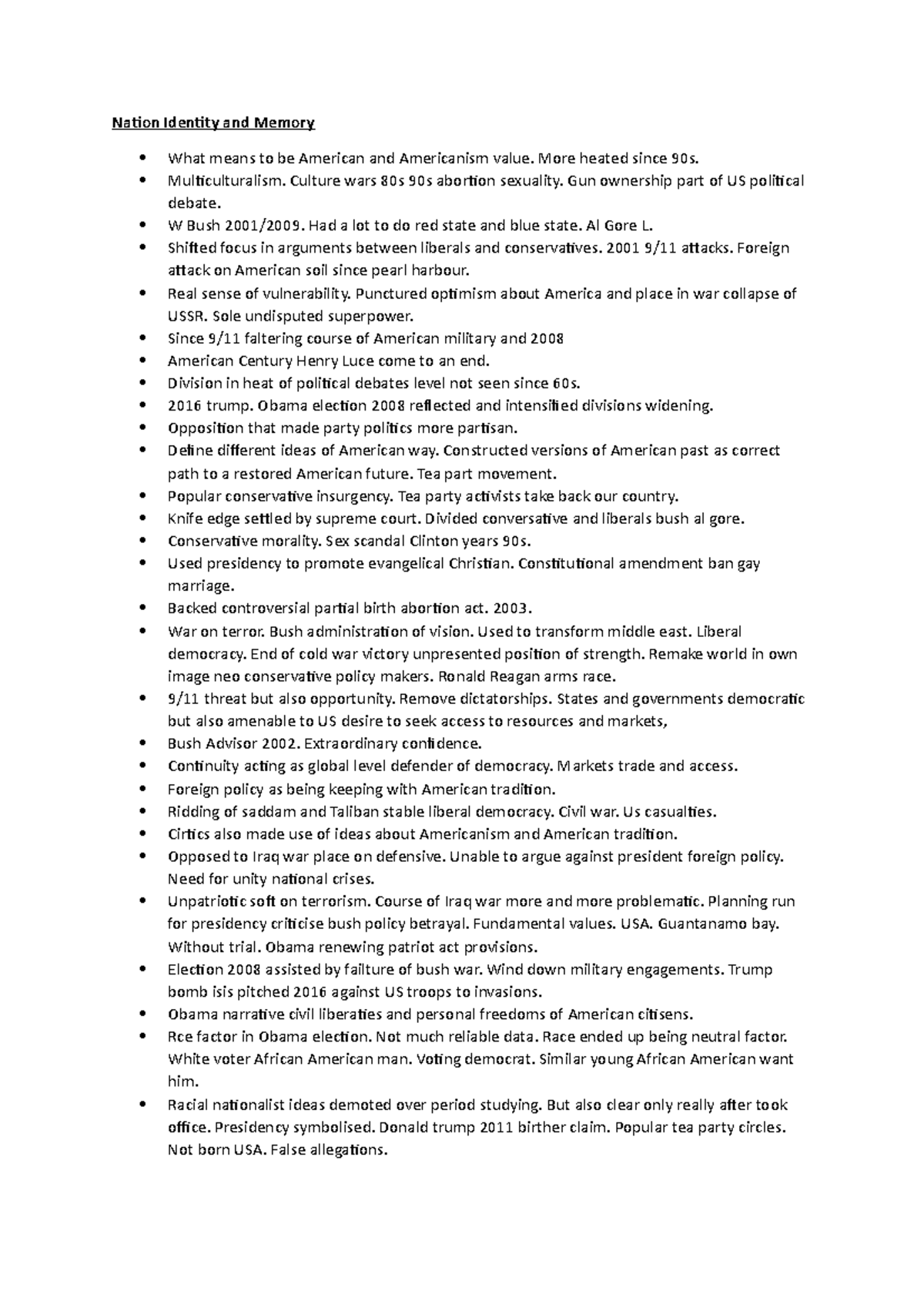 Nation Identity and Memory - More heated since 90s. Multiculturalism ...