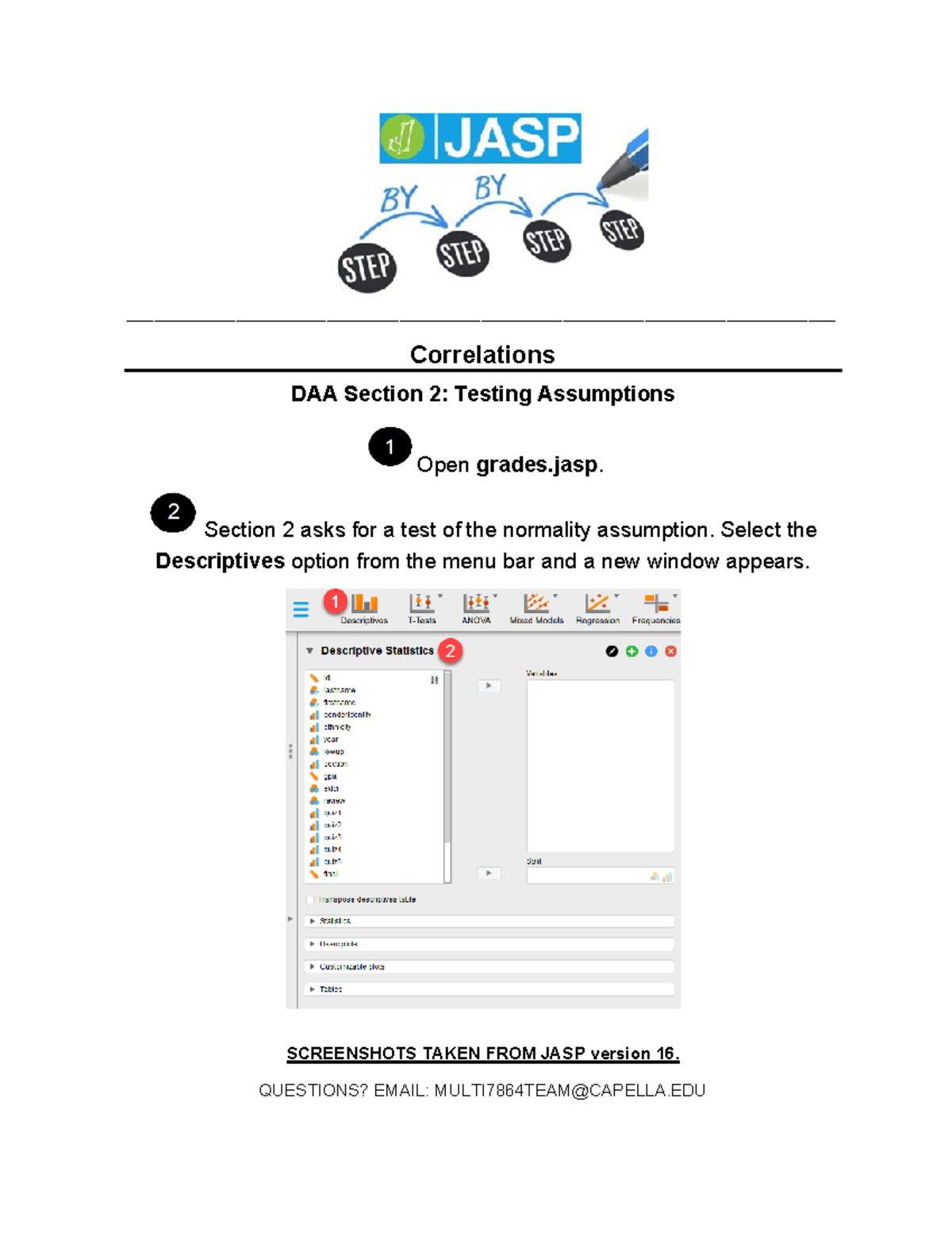 Cf correlations - Jasp week 4 assignment - di IJASP • • - ILi lll. ~ l ...