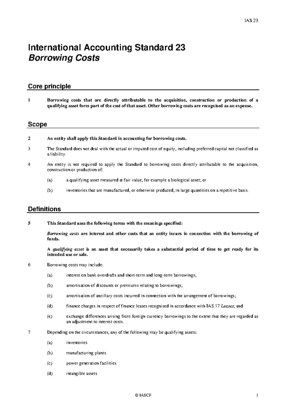 Ias23 en - Study well - International Accounting Standard 23 Borrowing ...