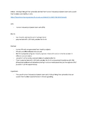 Biomedical Polymers - Lab Notes Part B - AIMS: x Generate 3D bio ...