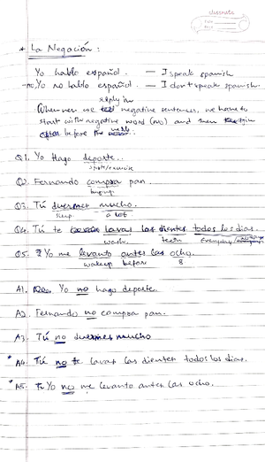 T1 - Spanish Notes - Notes for Test 1 Los saludos / Greetings saludar ...