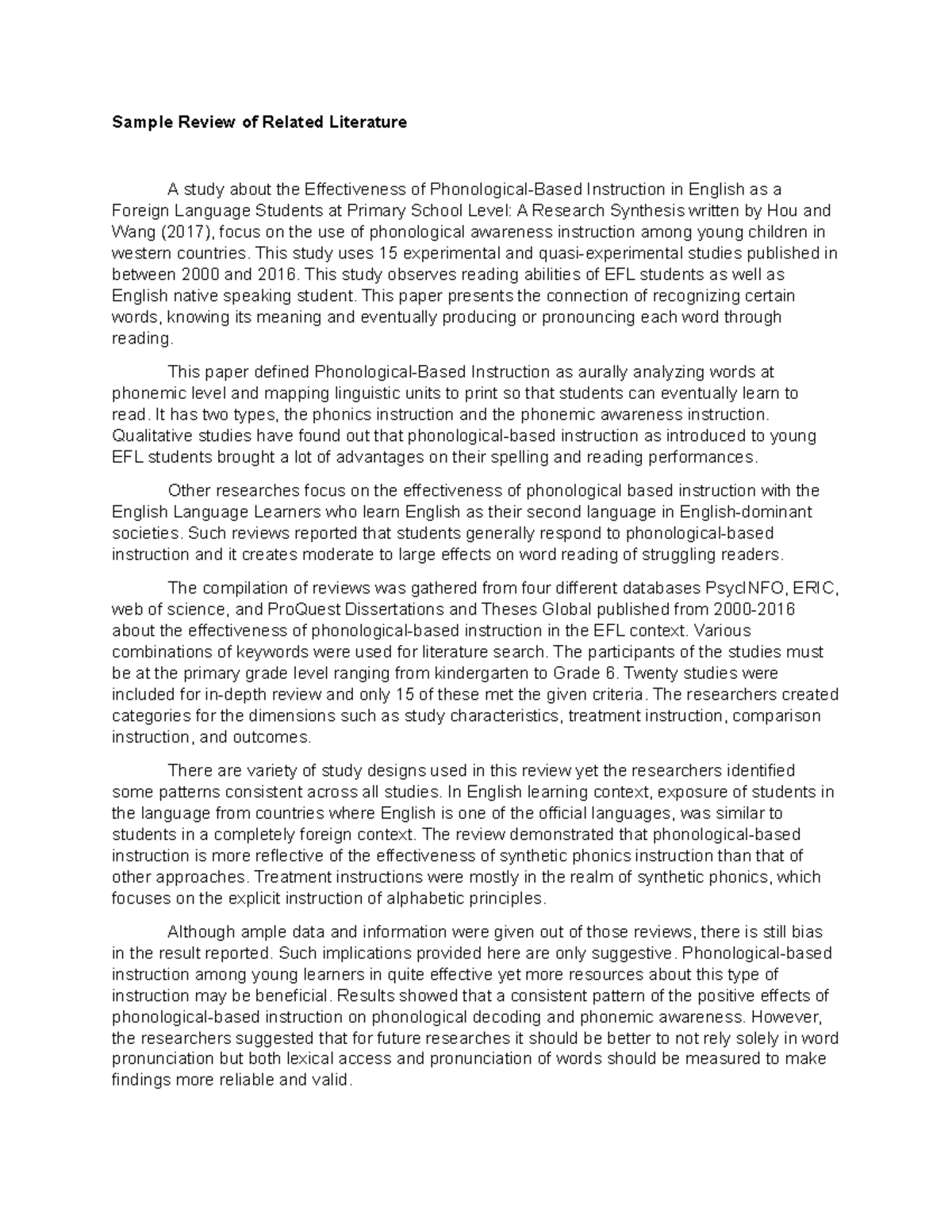 Review of Related Literature - This study uses 15 experimental and ...