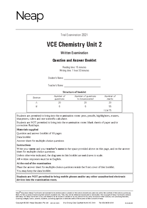 VCAA biology 2022 sample exam - S A M P L E BIOLOGY Written examination ...