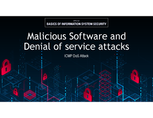 Module 4 Distributed DoS Attacks - Malicious Software and Denial of service attacks Malicious ...