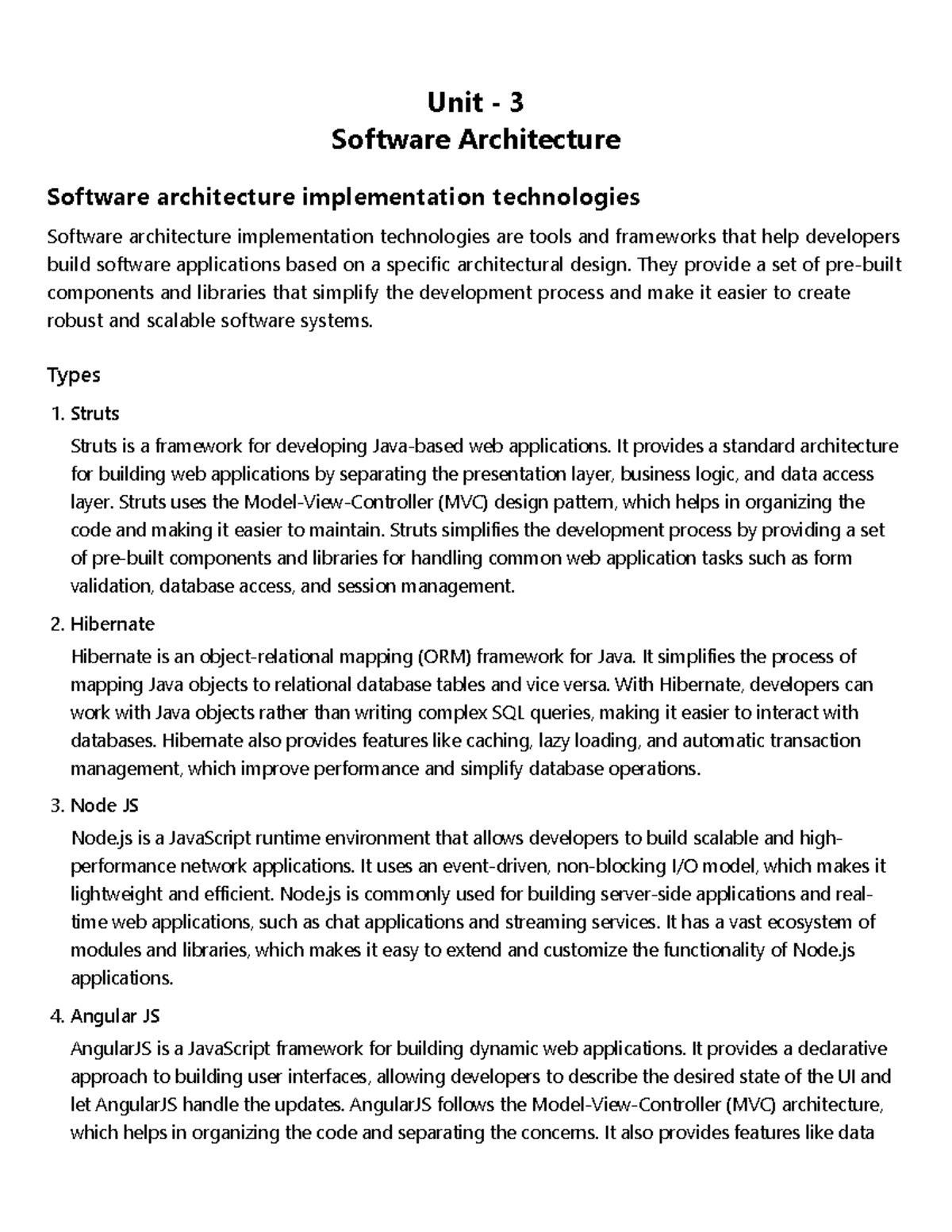 Software Architecture unit 3 - Unit - 3 Software Architecture Software architecture ...