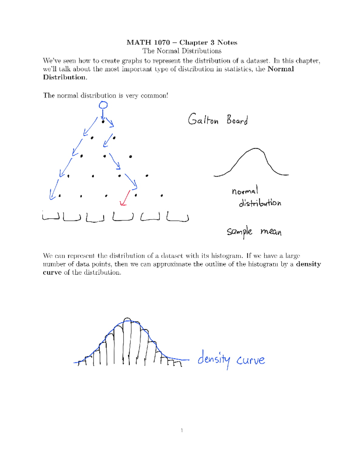 Chapter 3-Complete - stats - MATH 1070 Chapter 3 Notes The Normal ...