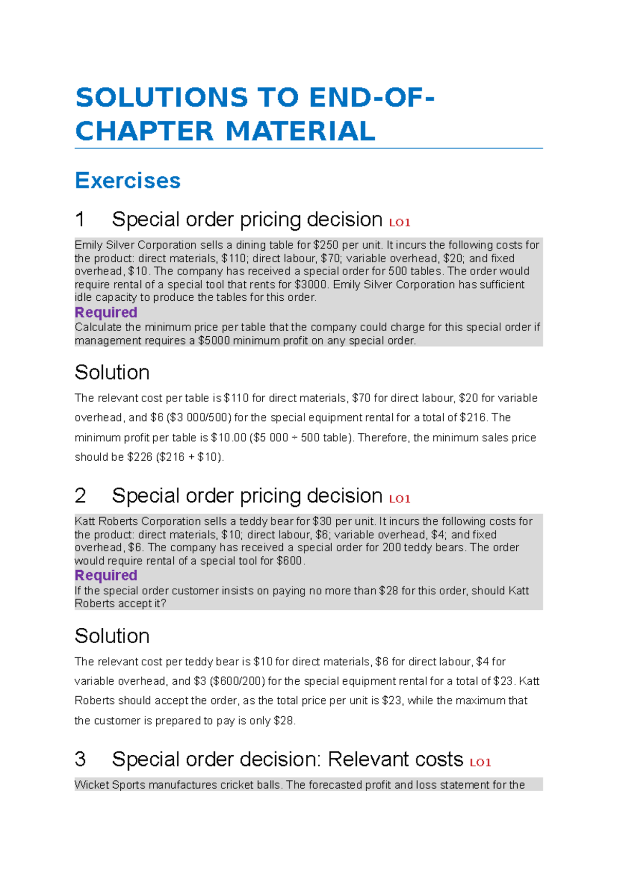 Solutions to end of chapter 6 questions - SOLUTIONS TO END-OF- CHAPTER ...