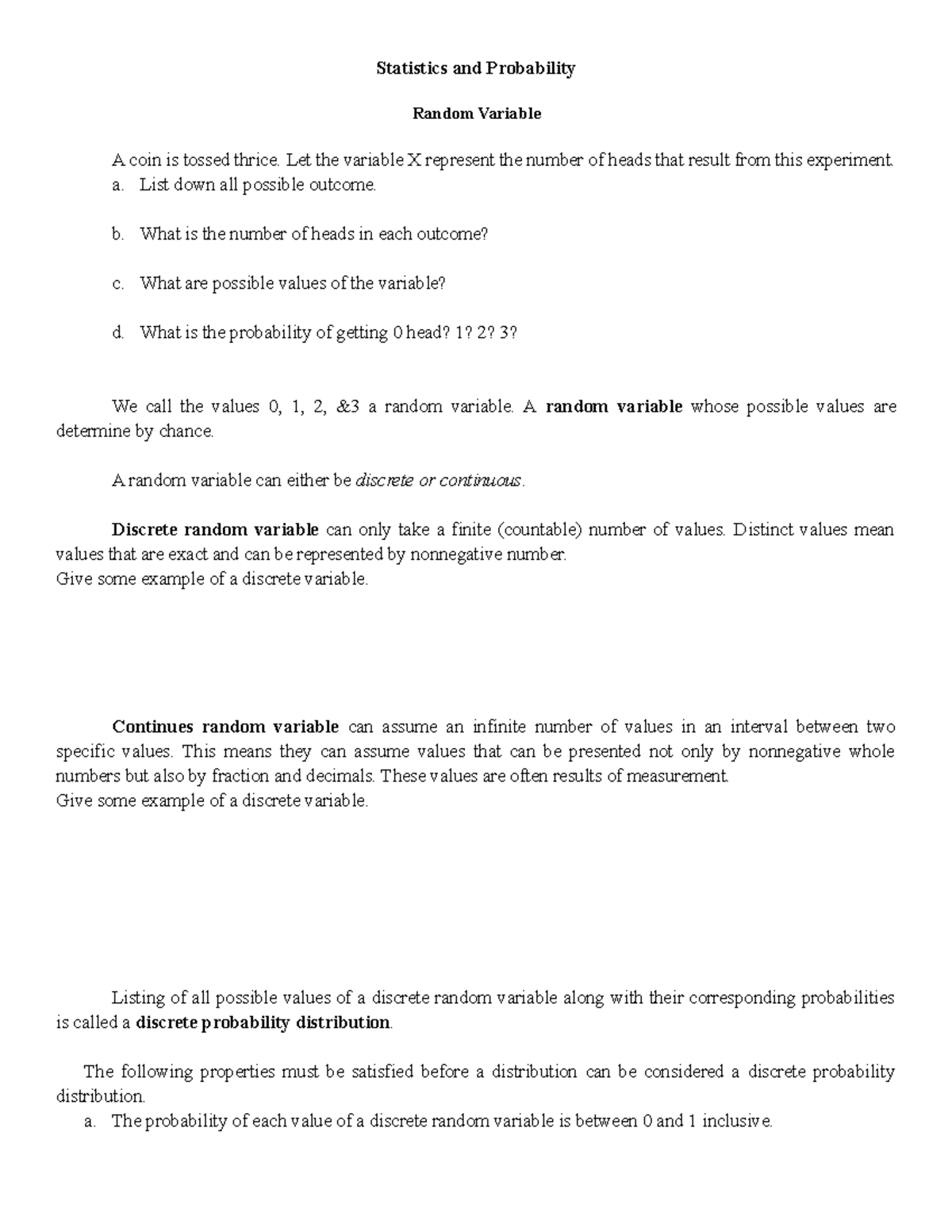 Lesson 1 - Notes for Statistics and Probability - Statistics and ...