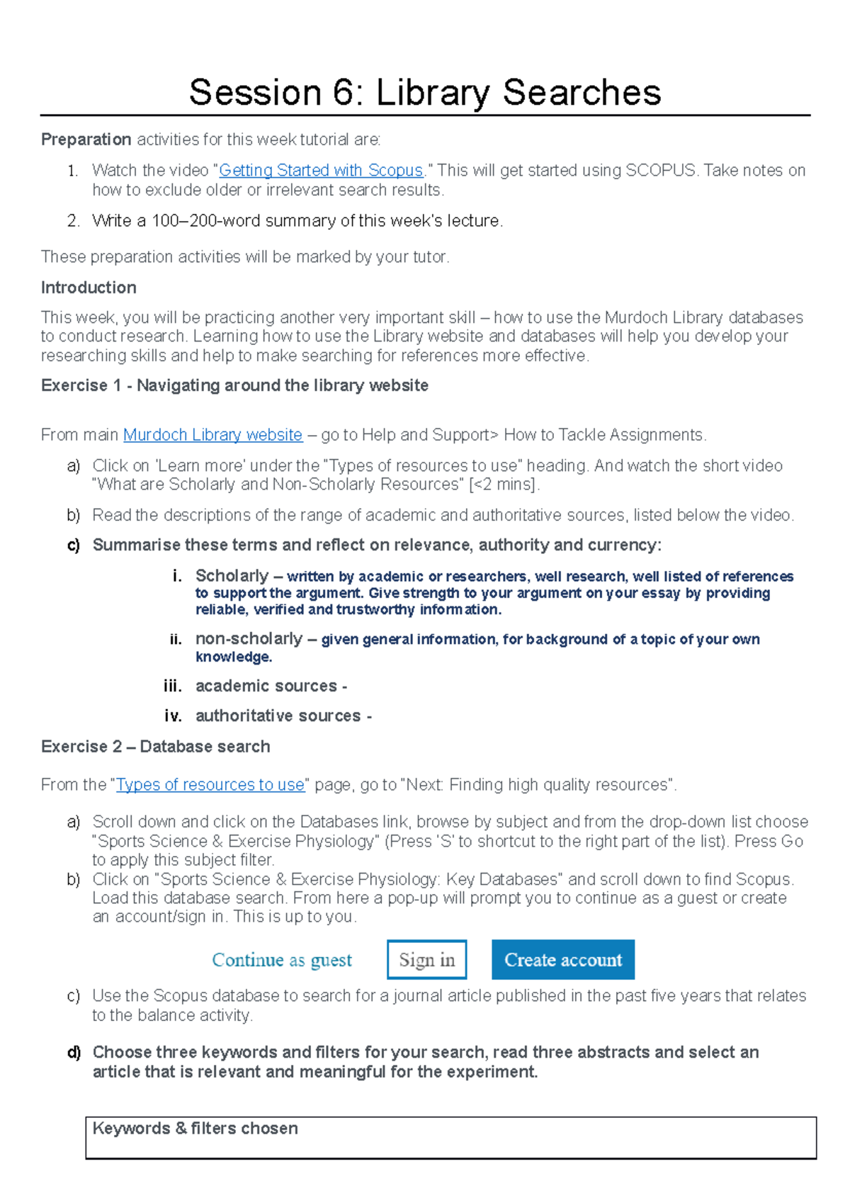T6 Library exercises S2 2021 - Session 6: Library Searches Preparation ...