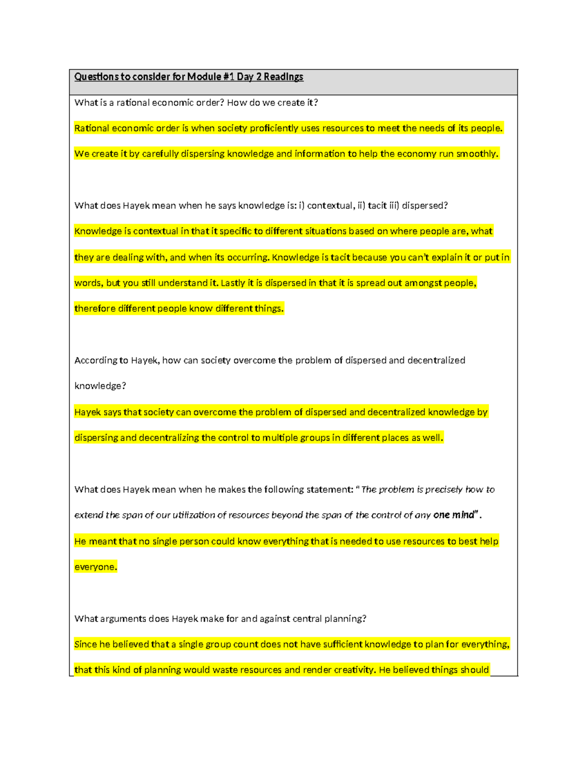 Questions to consider for Mod 1 Day 2-1-1 - We create it by carefully ...