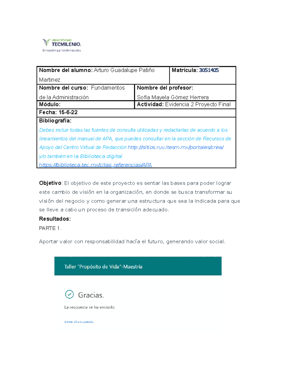 EV2 - EVIDENCIA INDUCCIÓN A LA ADMINISTRACION - Nombre del alumno: Arturo Guadalupe Patiño ...