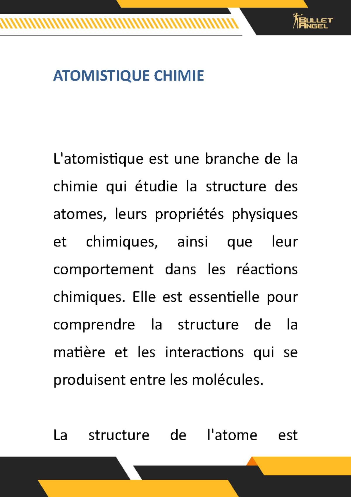 Atomistique 11 - lecon - ATOMISTIQUE CHIMIE L'atomistique est une ...
