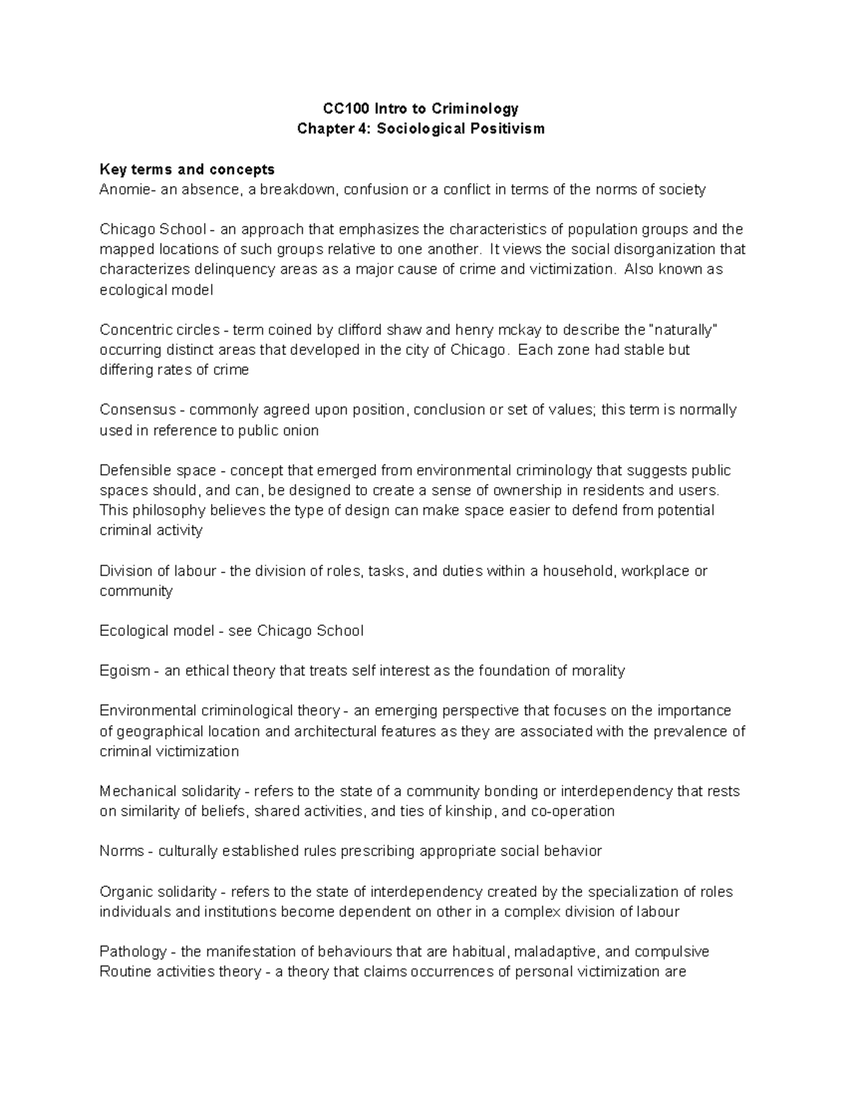 Chapter 4 Sociological Positivism - CC100 Intro to Criminology Chapter ...