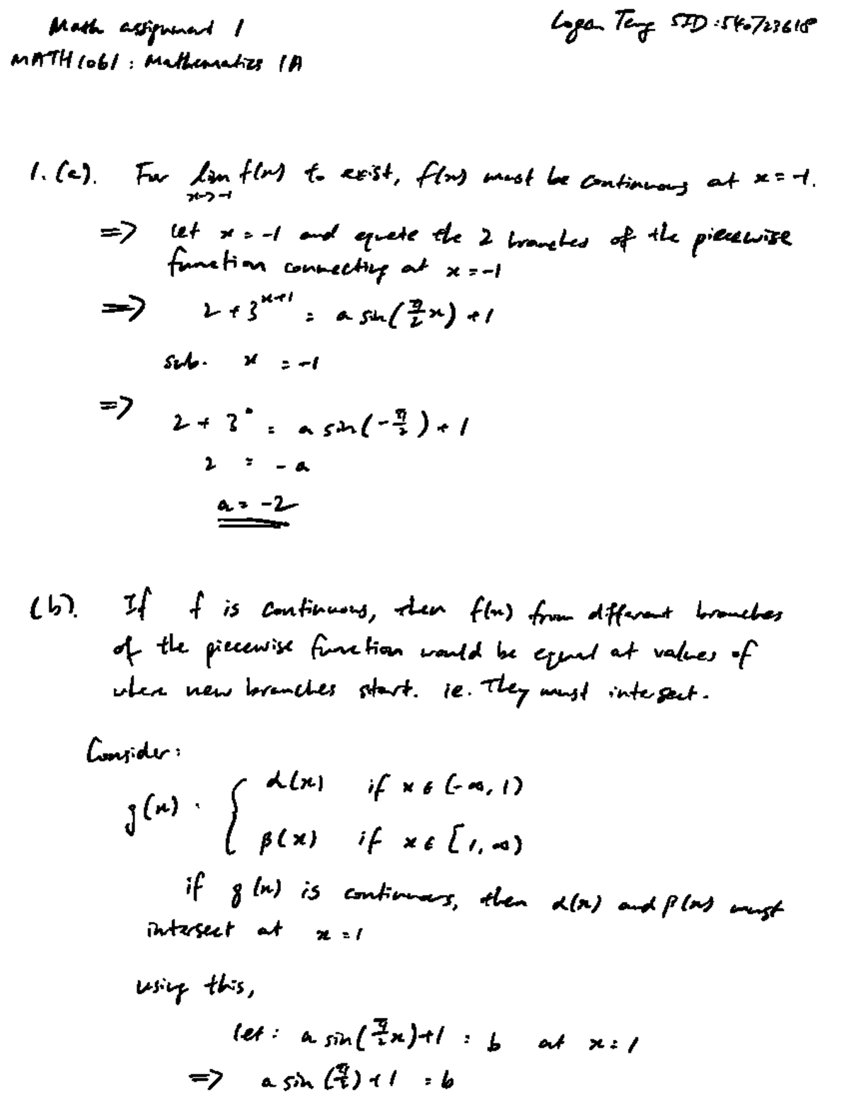 Math Assignment 1 Logan Teng - Math assignment 1 LoganTeng 525 54723618 ...