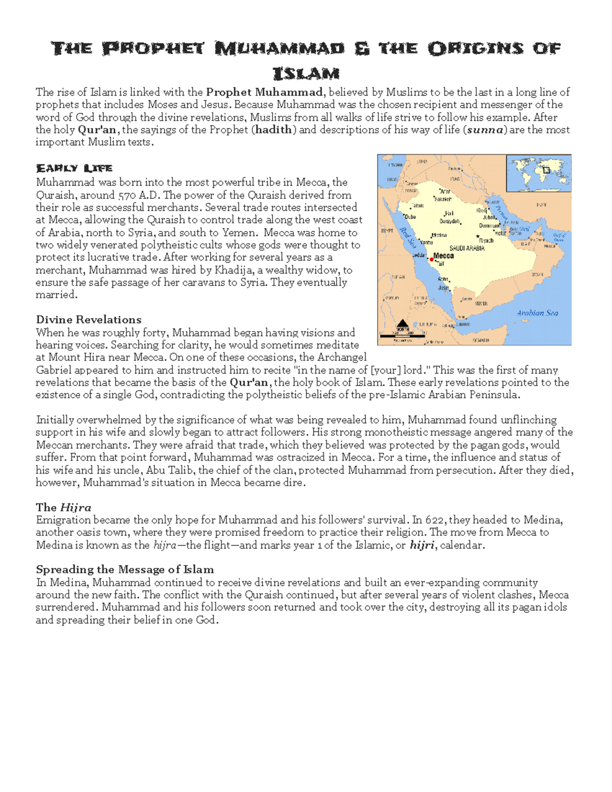 ngkfkhvkggluvhhh - The Prophet Muhammad & the Origins of Islam The rise ...